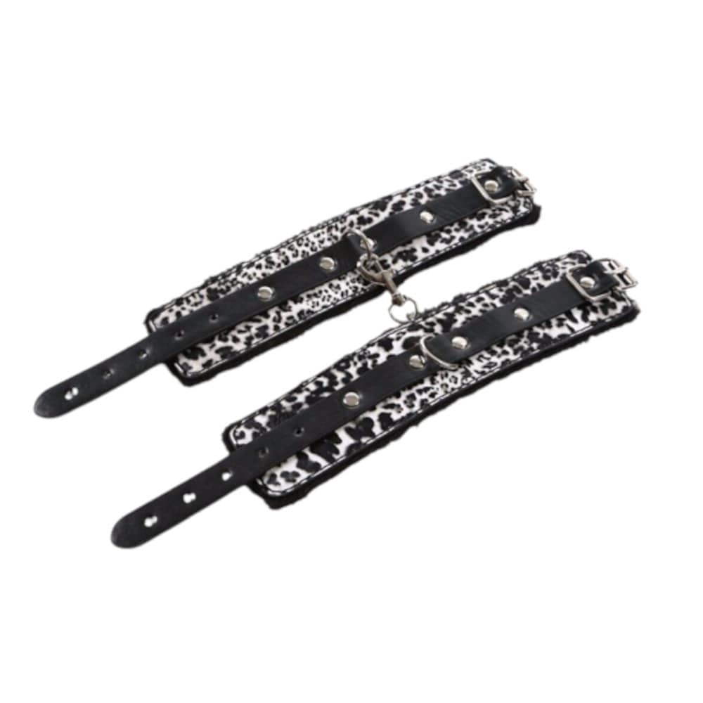 Sexy Leopard Print Furry Handcuffs BDSM – sissyloving